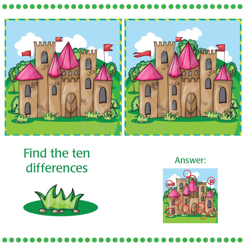 Find Differences between the Two Images Stock Vector - Illustration of ...