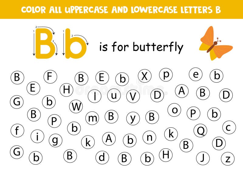 Find and Dot All Letters B. Educational Worksheet for Learning Alphabet ...