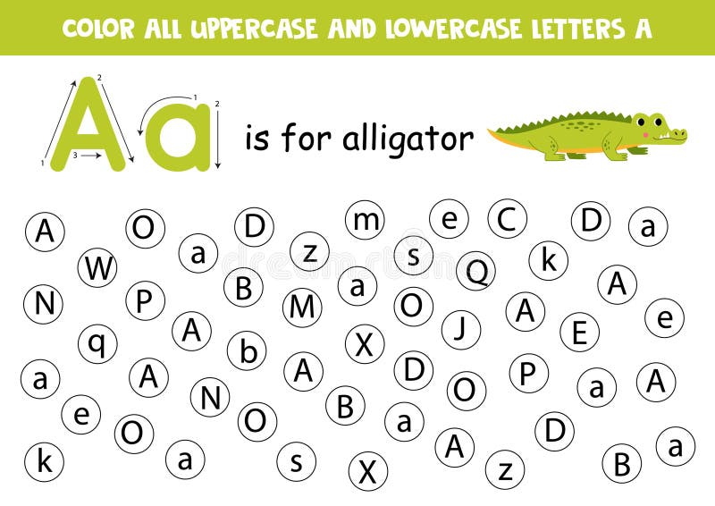 Find and Dot All Letters a. Educational Worksheet for Learning Alphabet ...