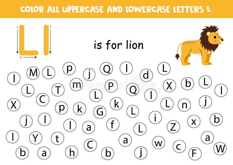 Find and Dot All Letters L. Educational Worksheet for Learning Alphabet ...