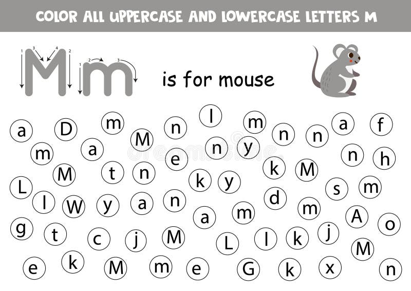 Find and Dot All Letters M. Educational Worksheet for Learning Alphabet ...