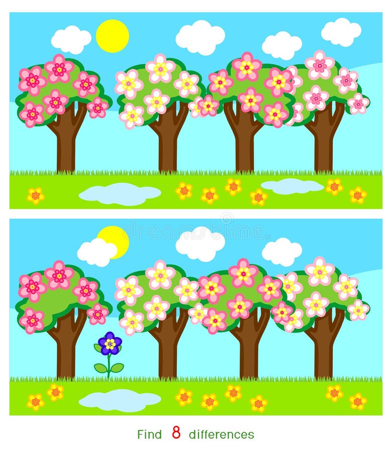 Find Ten Differences Visual Pictures. A Game For Children Stock Vector ...