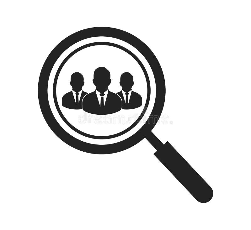 Find employee icon. stock vector. Illustration of magnifier - 252967567