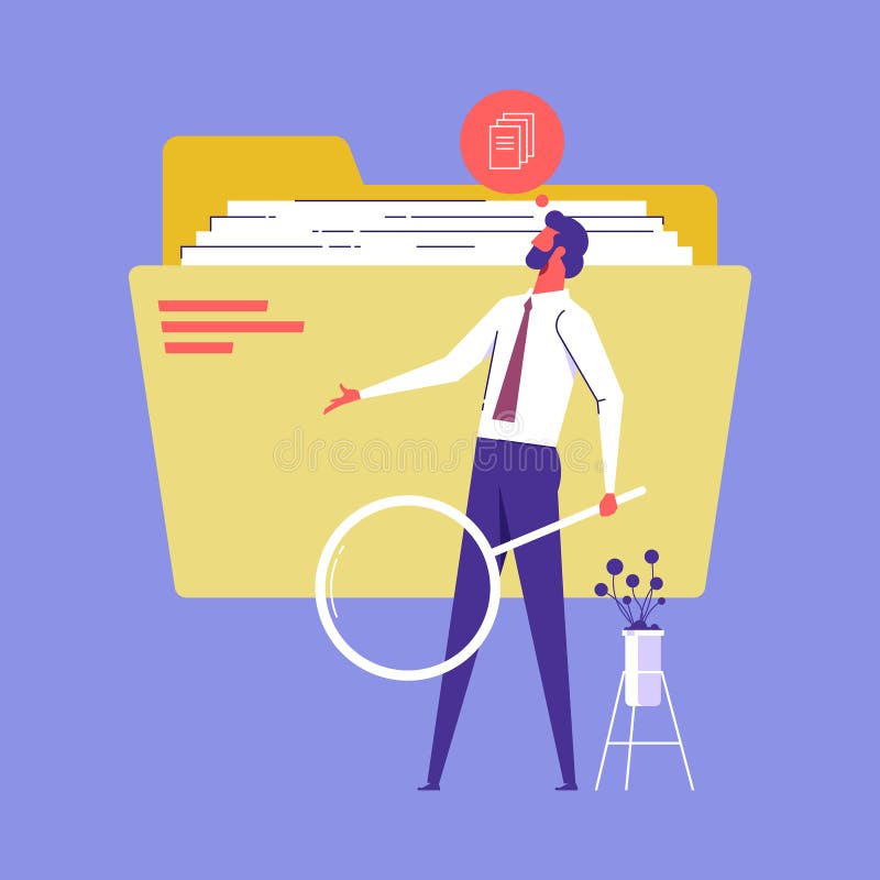 Find Errors and Problems in File and Paperwork Vector Illustration ...