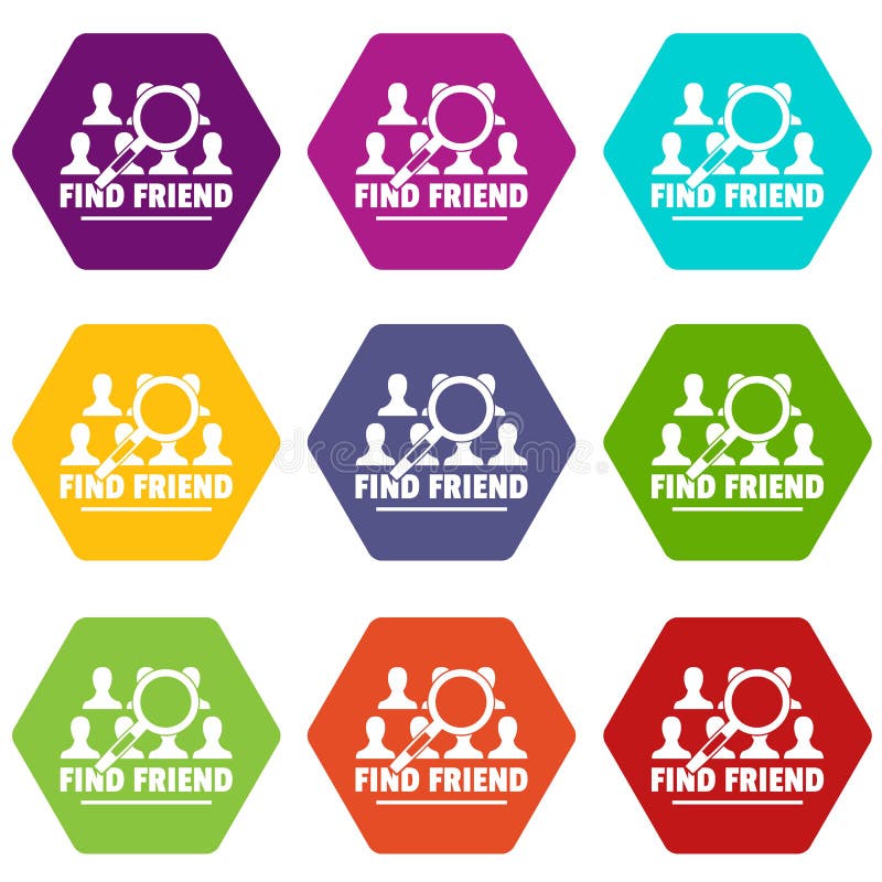 Find Friends Icons Set 9 Vector Stock Vector - Illustration of ...