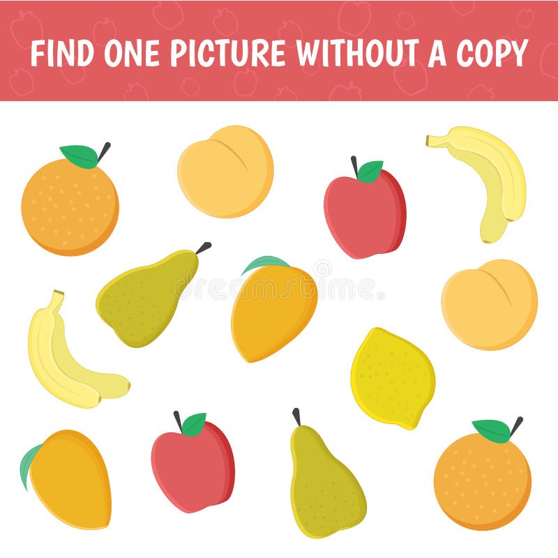 Find Fruit or Berry Which is Different from Others. Worksheet for Kids ...