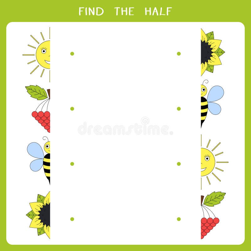 Find the Half for the Object Stock Vector - Illustration of colorful ...