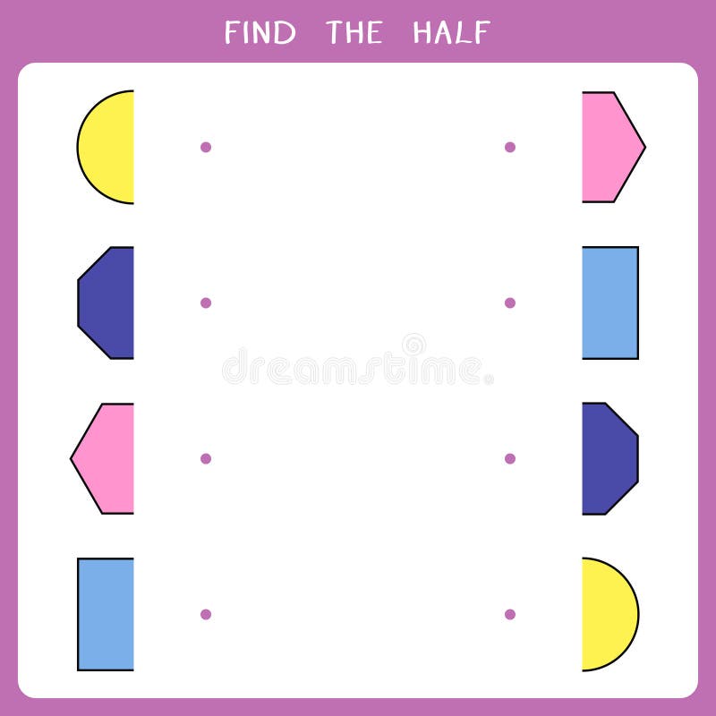 Find the half for object stock vector. Illustration of geometric ...
