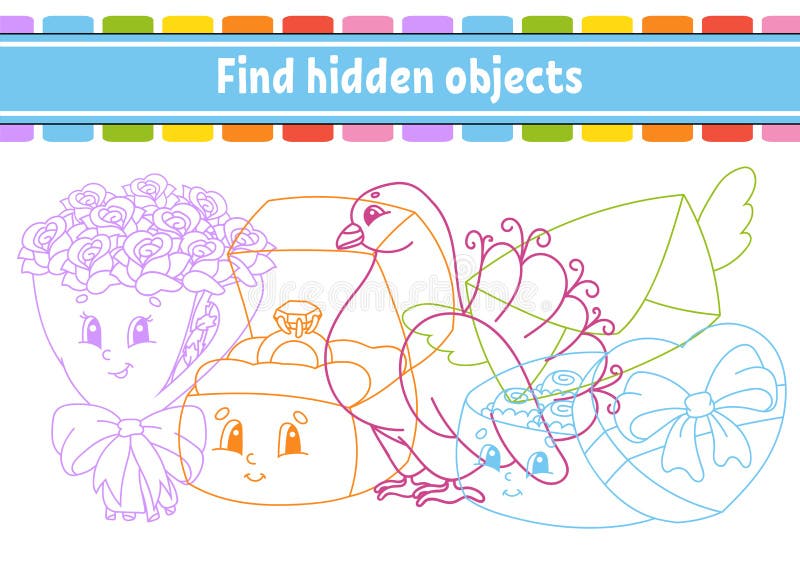Find Hidden Object. Education Developing Worksheet. Activity Page with ...