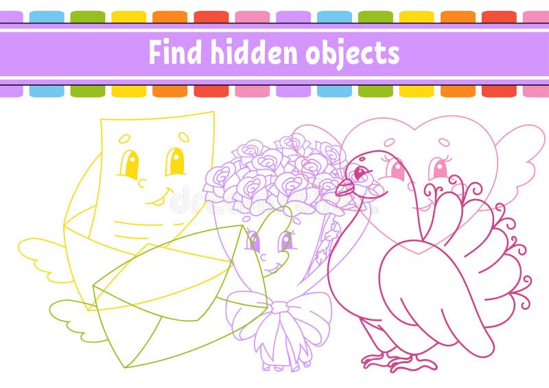 Find Hidden Object. Education Developing Worksheet. Activity Page with ...