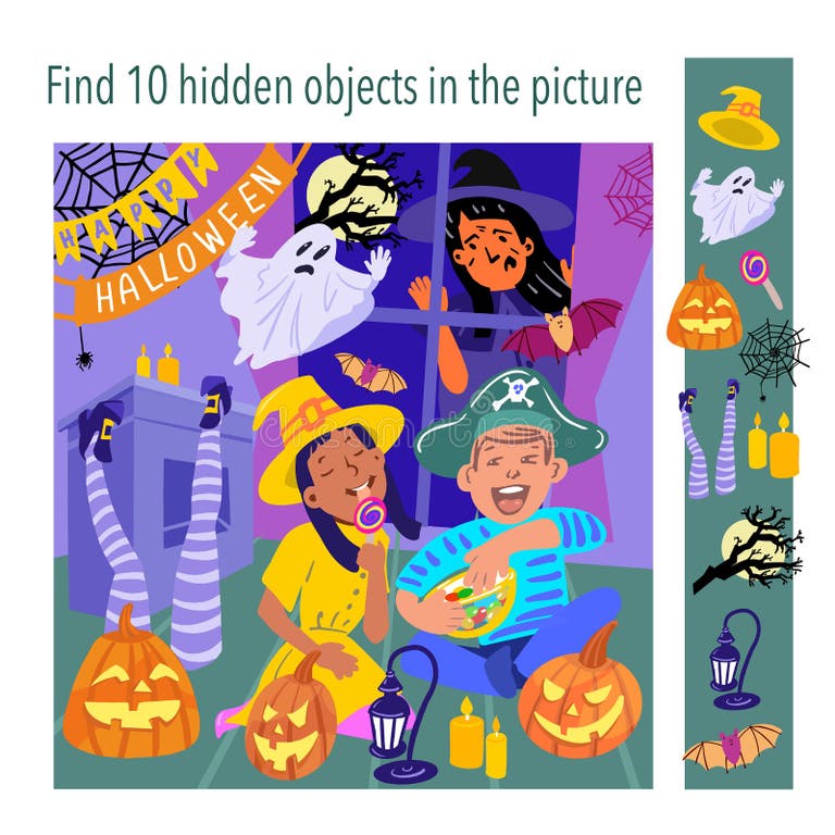 Hidden Objects Halloween Stock Illustrations â 22 Hidden Objects ... Hidden Objects Halloween Stock Illustrations â 22 Hidden Objects ...