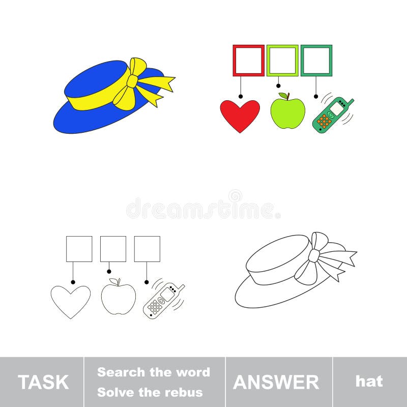Find hidden word HAT stock vector. Illustration of play - 59552864