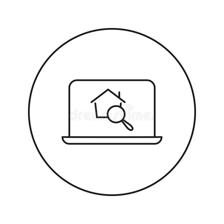 Find a Home. Icon. Vector. Flat . Thin Line. Stock Vector ...