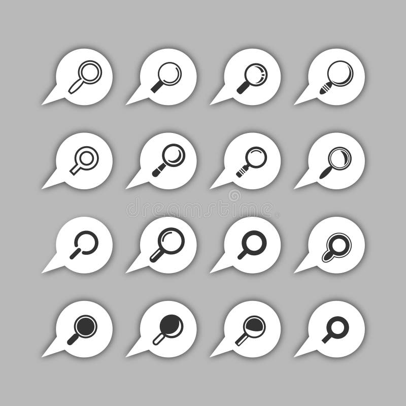 Find icon set stock vector. Illustration of loupe, search - 43356704
