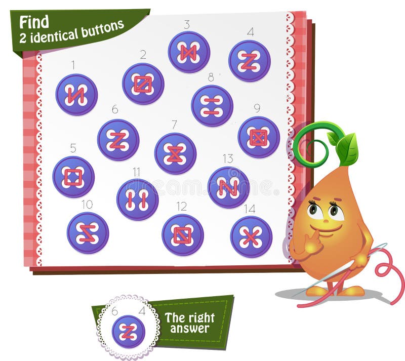 Find 2 identical buttons stock illustration. Illustration of ...