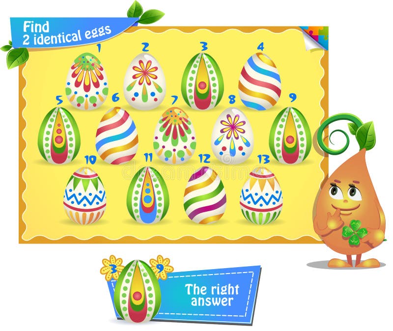 Find 2 Identical Eggs Easter Stock Illustration - Illustration of ...