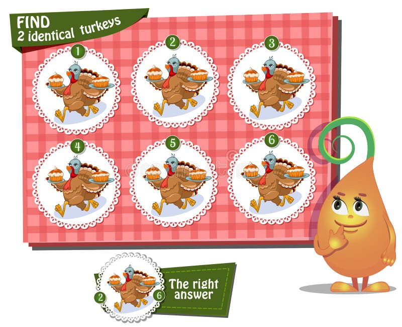 Find 2 identical turkeys stock illustration. Illustration of difference ...
