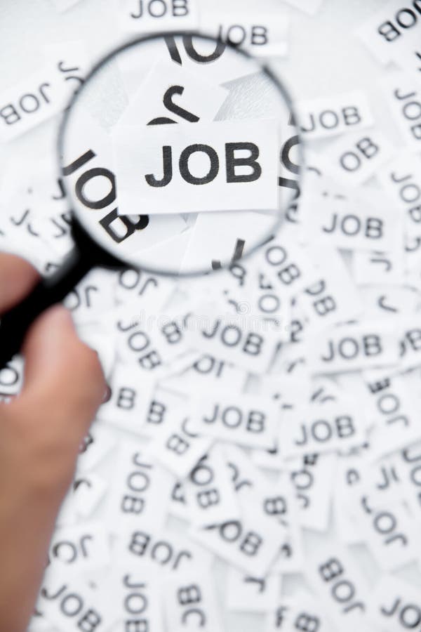 Find a job stock image. Image of words, finding, magnifier - 24115459