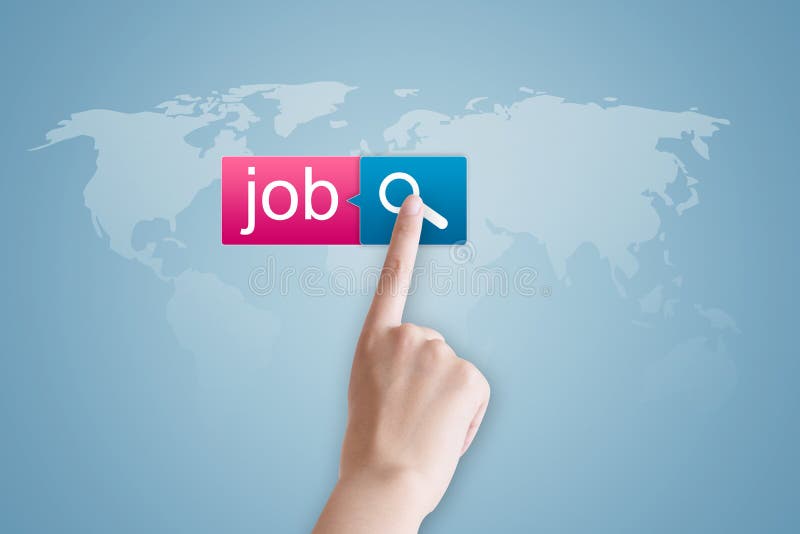 Find a Job Online. Man Clicks on Virtual Button with Text To Find Job ...