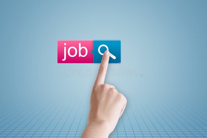 Find a Job Online. Man Clicks on Virtual Button with Text To Find Job ...