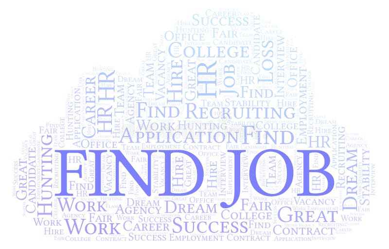 Find Job word cloud. stock illustration. Illustration of recruting ...