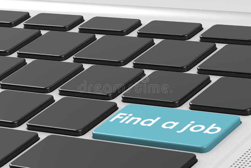 Keyboard Blue Key Find Job 3d Stock Illustrations – 7 Keyboard Blue Key ...