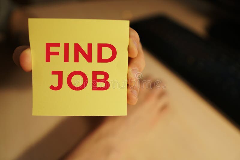 Find Job, on a Yellow Note Paper - Business Concept Stock Image - Image ...