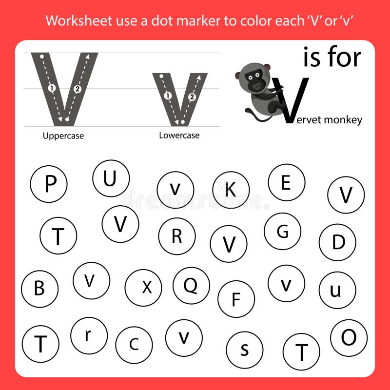 Find the Letter Worksheet Use a Dot Marker To Color Each G Stock Vector ...