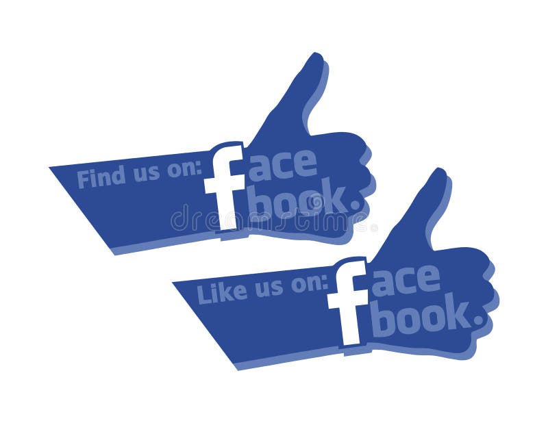 Find and Like Us on Facebook Strong Thumb Icon Editorial Photography ...