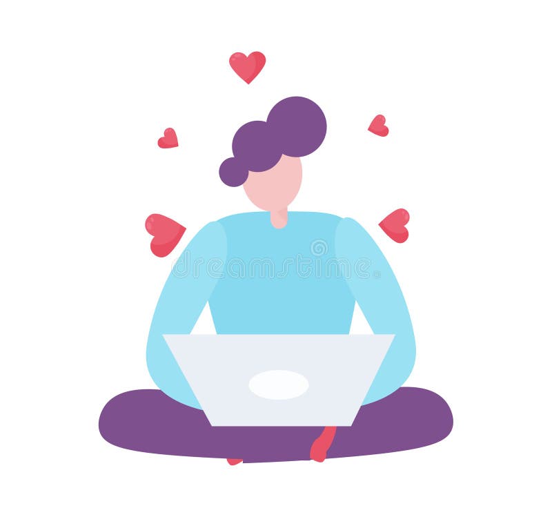 Find Love Concept on Transparent Background, Flat Design Vector ...