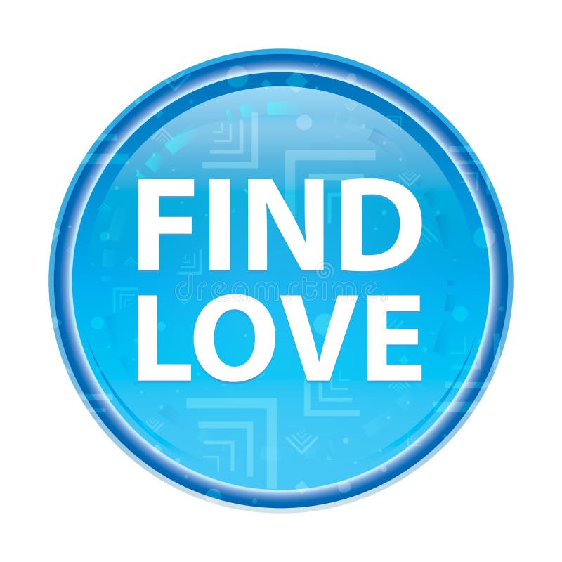Find Love Floral Blue Round Button Stock Illustration - Illustration of ...