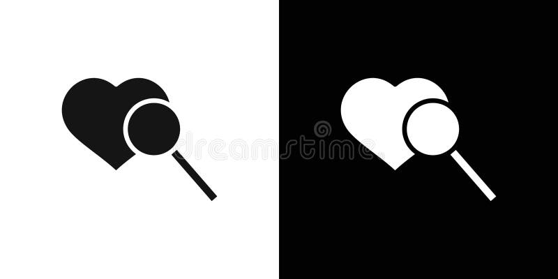 Find Love Icon Flat Vector Set Outline Stock Vector - Illustration of ...