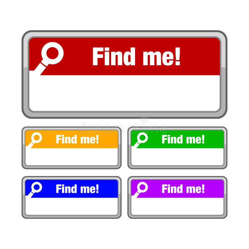 Find me button stock vector. Illustration of magnifying - 15375846