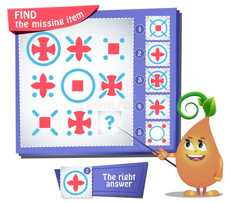 Find the Missing Item Shape Summer Stock Illustration - Illustration of ...