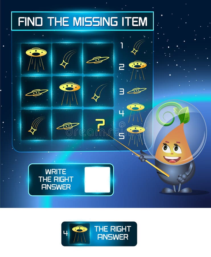 Find the Missing Item UFO Shape Stock Illustration - Illustration of ...