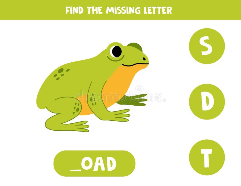 Find Missing Letter with Hand Drawn Acorn. Spelling Worksheet Stock ...