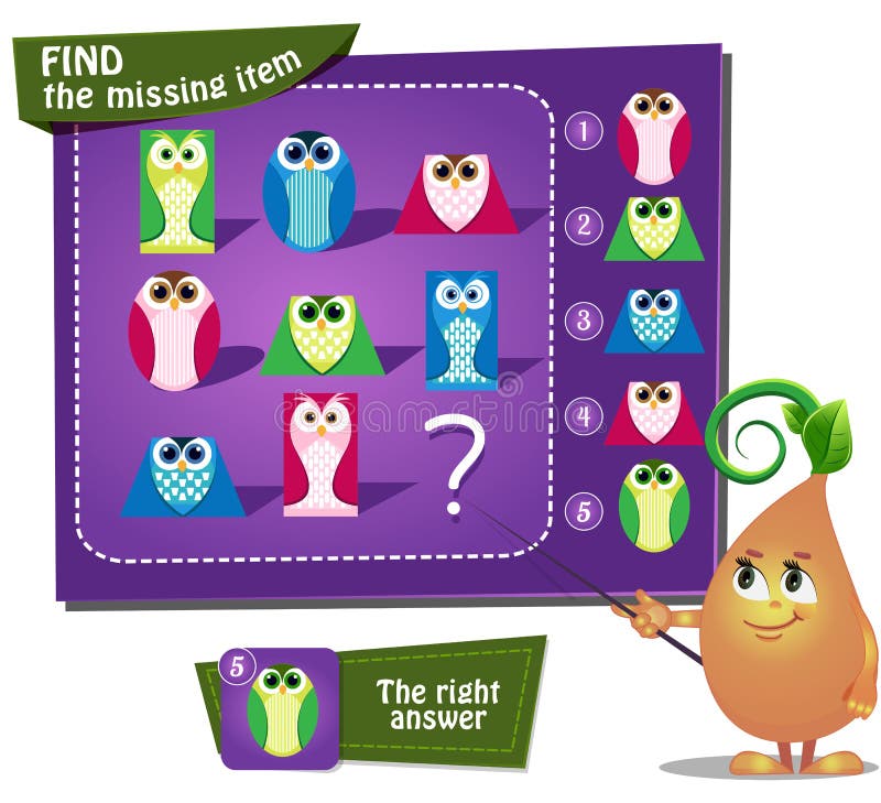 Find the missing owl oval stock illustration. Illustration of puzzle ...