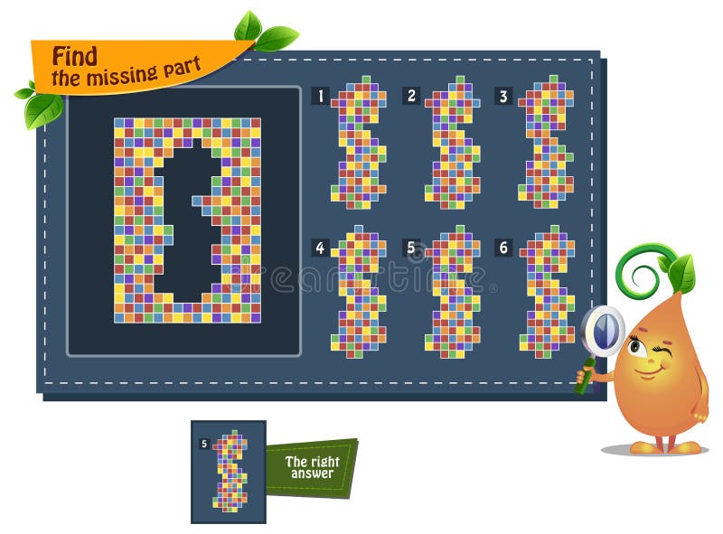 Find the Missing Part Squares Stock Illustration - Illustration of ...