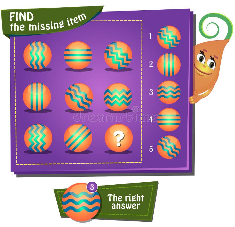 Find the missing part 2 stock illustration. Illustration of educational ...