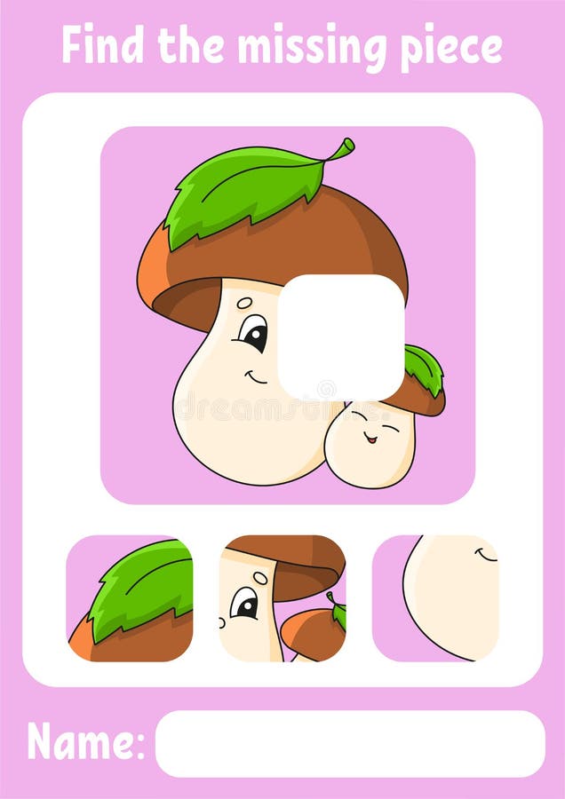 Find the Missing Piece. Education Developing Worksheet for Kids. Puzzle ...