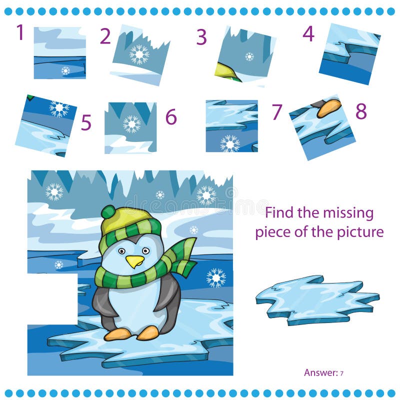 Find Missing Piece - Puzzle Game for Children Stock Vector ...