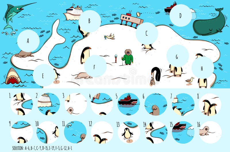 Find Missing Pieces, Solution in Hidden Layer Stock Vector ...