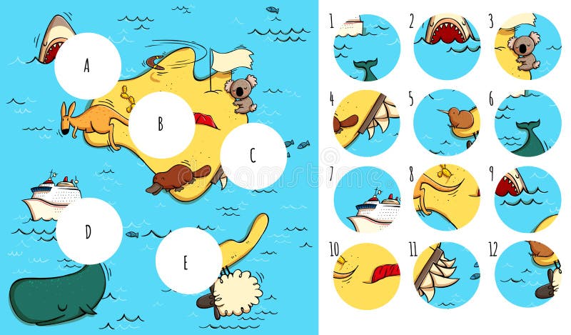 Find Missing Pieces, Solution in Hidden Layer Stock Vector ...