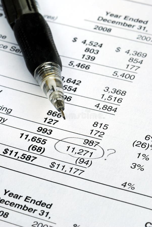 A Mistake in the Financial Statement Stock Photo - Image of glasses ...