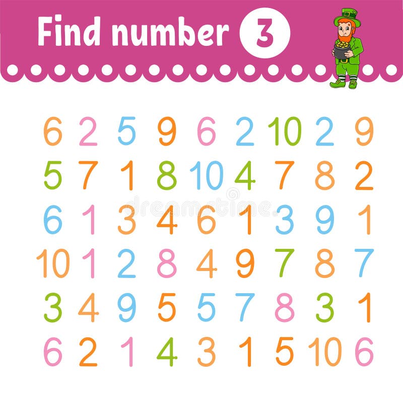 Find Number. Education Developing Worksheet. Activity Page with ...