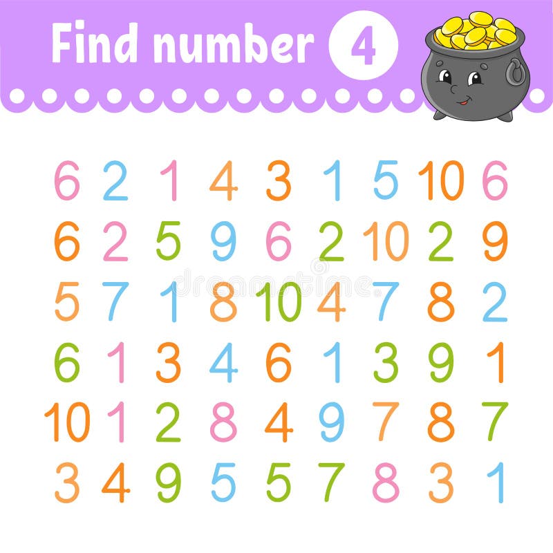 Find Number. Education Developing Worksheet. Activity Page with ...