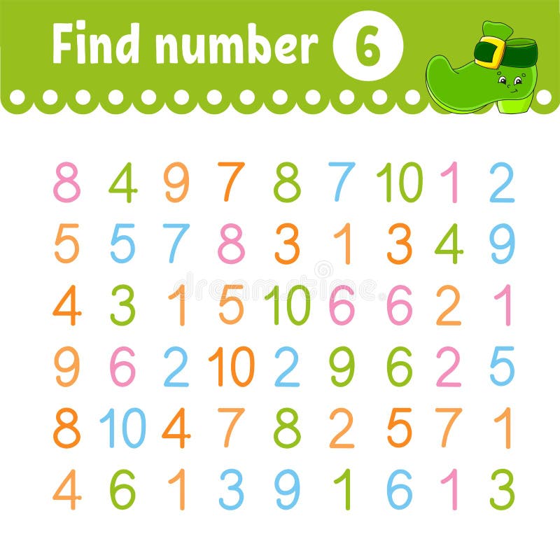 Find Number. Education Developing Worksheet. Activity Page with ...