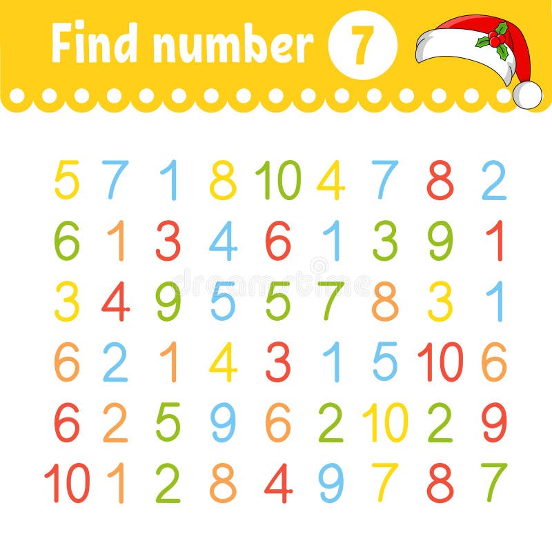 Find Number. Education Developing Worksheet. Activity Page with ...