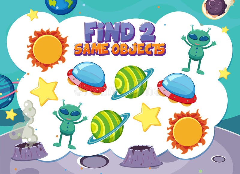 Find Object Game Template of Space Stock Vector - Illustration of ...