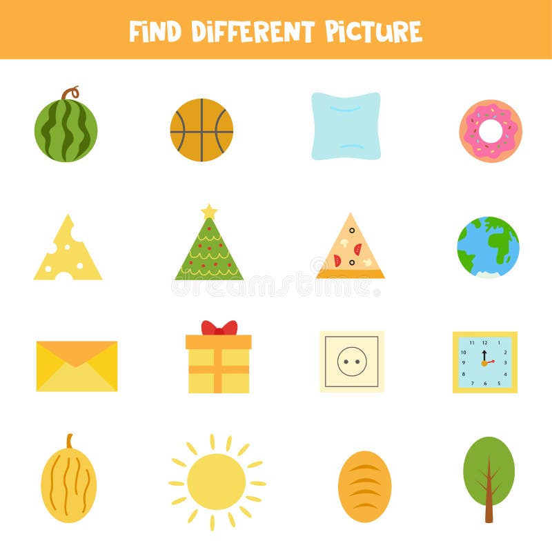 Find Object Which is Different from Others. Worksheet for Kids. Stock ...